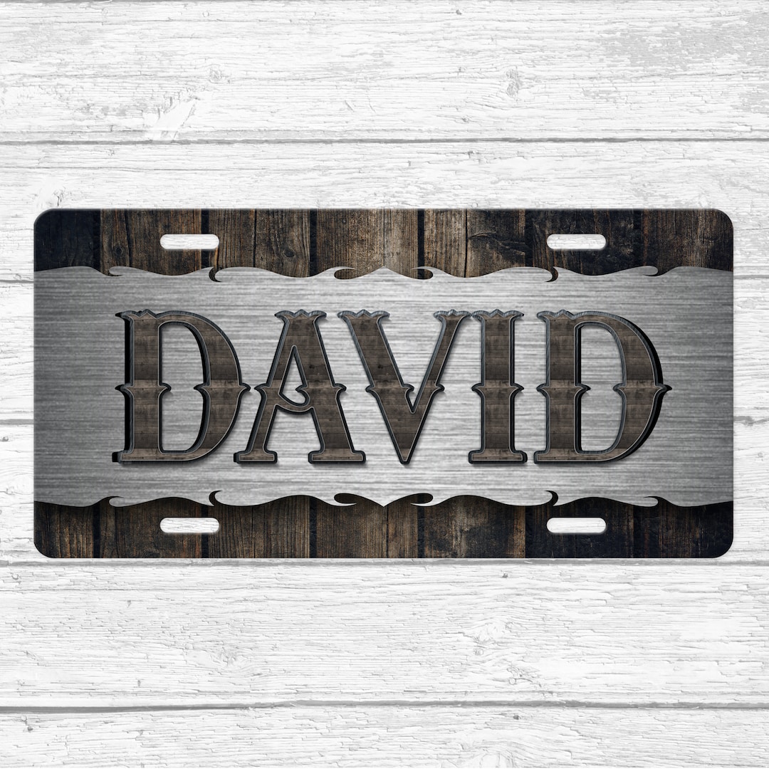 Unique Wood and Metal Style Personalized License Plate • Name License ...
