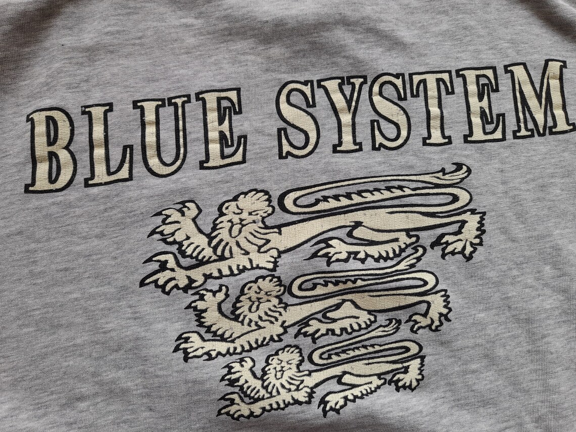 Vintage Blue System Gray sweatshirt Blue System Pullover | Etsy