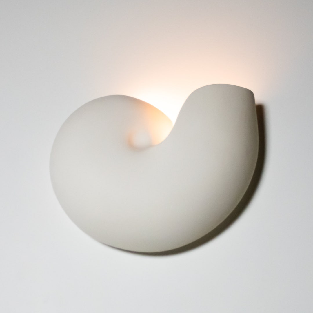 Shell Sconce Nautilus Ceramic Wall Lighting Ambiance Lighting Wall ...