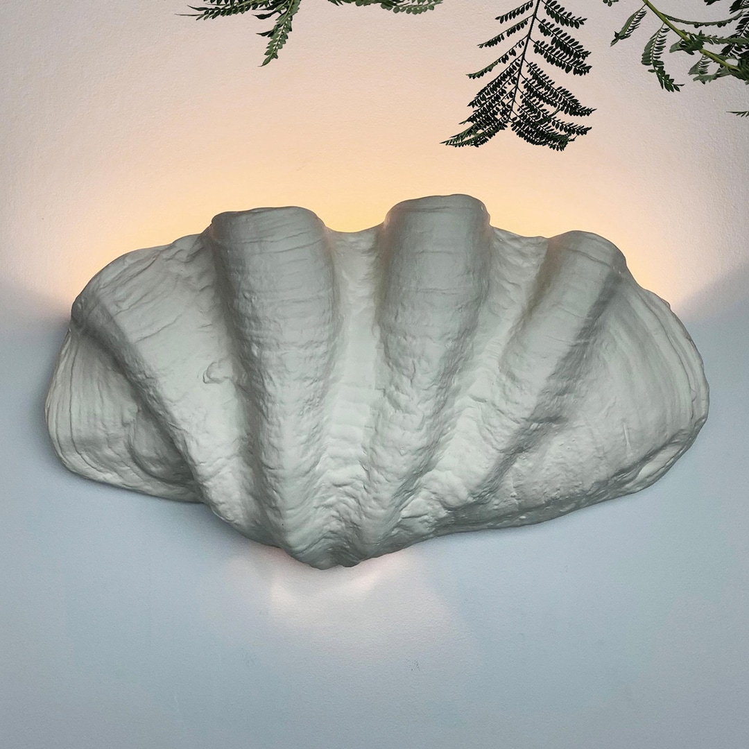 Handcrafted OUTDOOR SHELL SCONCE | Giant Clam Shell Ceramic Modern Wall ...