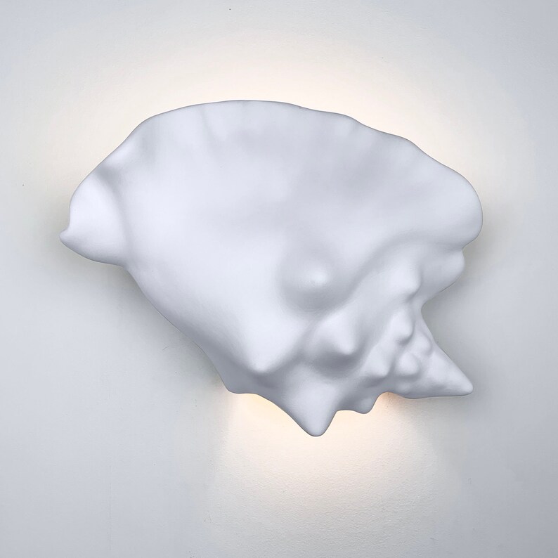 Shell Sconce Conch Shell Ceramic Wall Lighting Coastal Lighting Wall ...