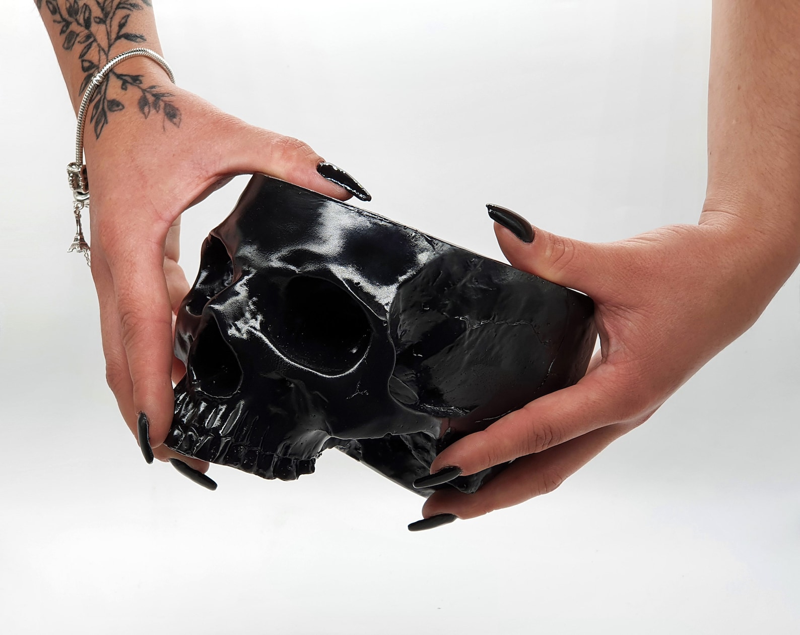 Large & Heavy Realistic Human Size Skull Replica Bowl Flower Pot ...
