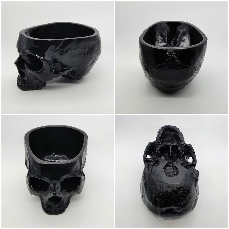 Large & Heavy Realistic Human Size Skull Replica Bowl Flower Pot ...