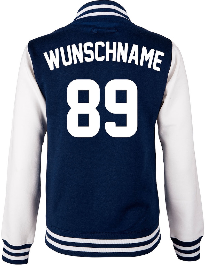 Children's College Jacket With Desired Name and Number on the Front and ...
