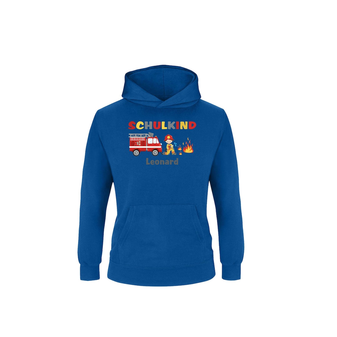 School Child Hoodie With Cool Fire Department and Desired Name | Jumper ...