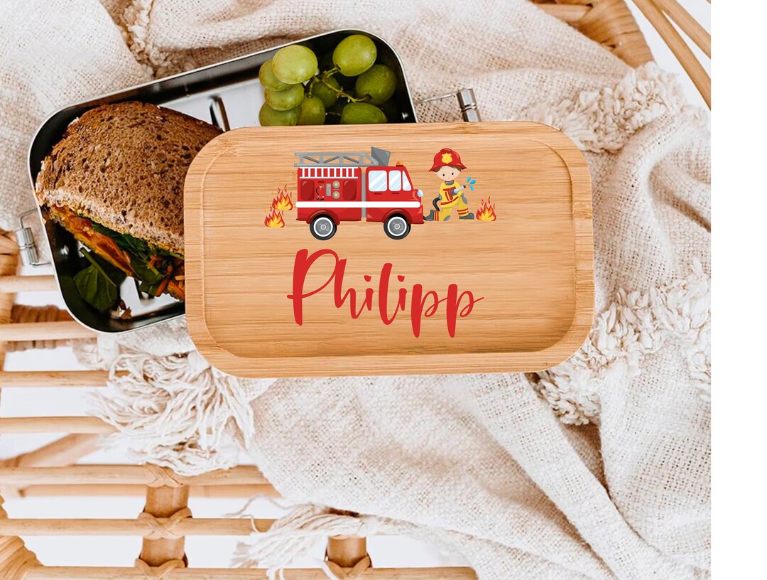 Personalized Sustainable Lunch Box Made of Bamboo With a - Etsy