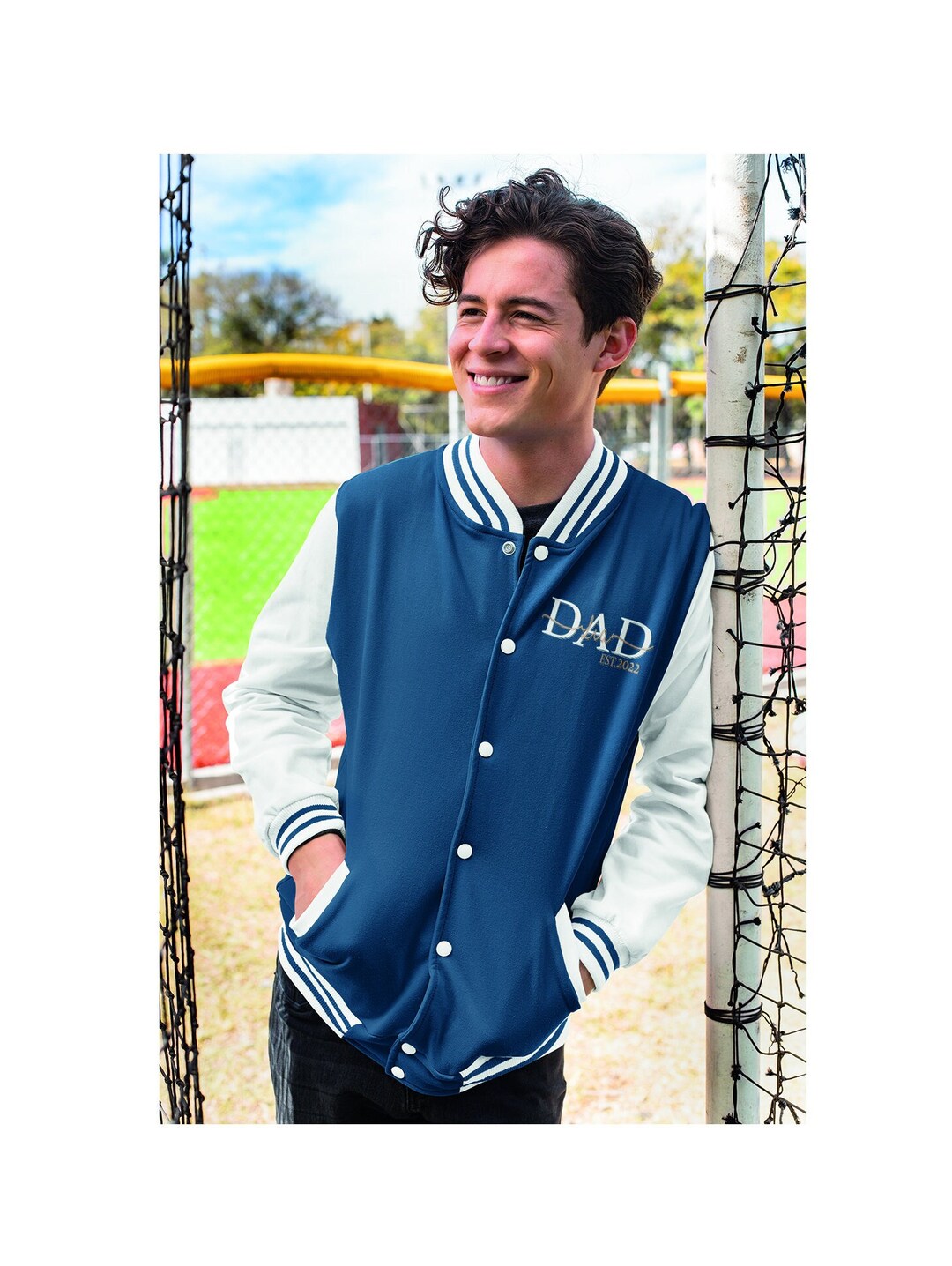 DAD Est. Men's College Jacket With Child's Name and Birth Year ...