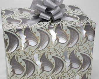 Art Deco Catsby metallic Silver Cream & Gold Wallpaper - Etsy