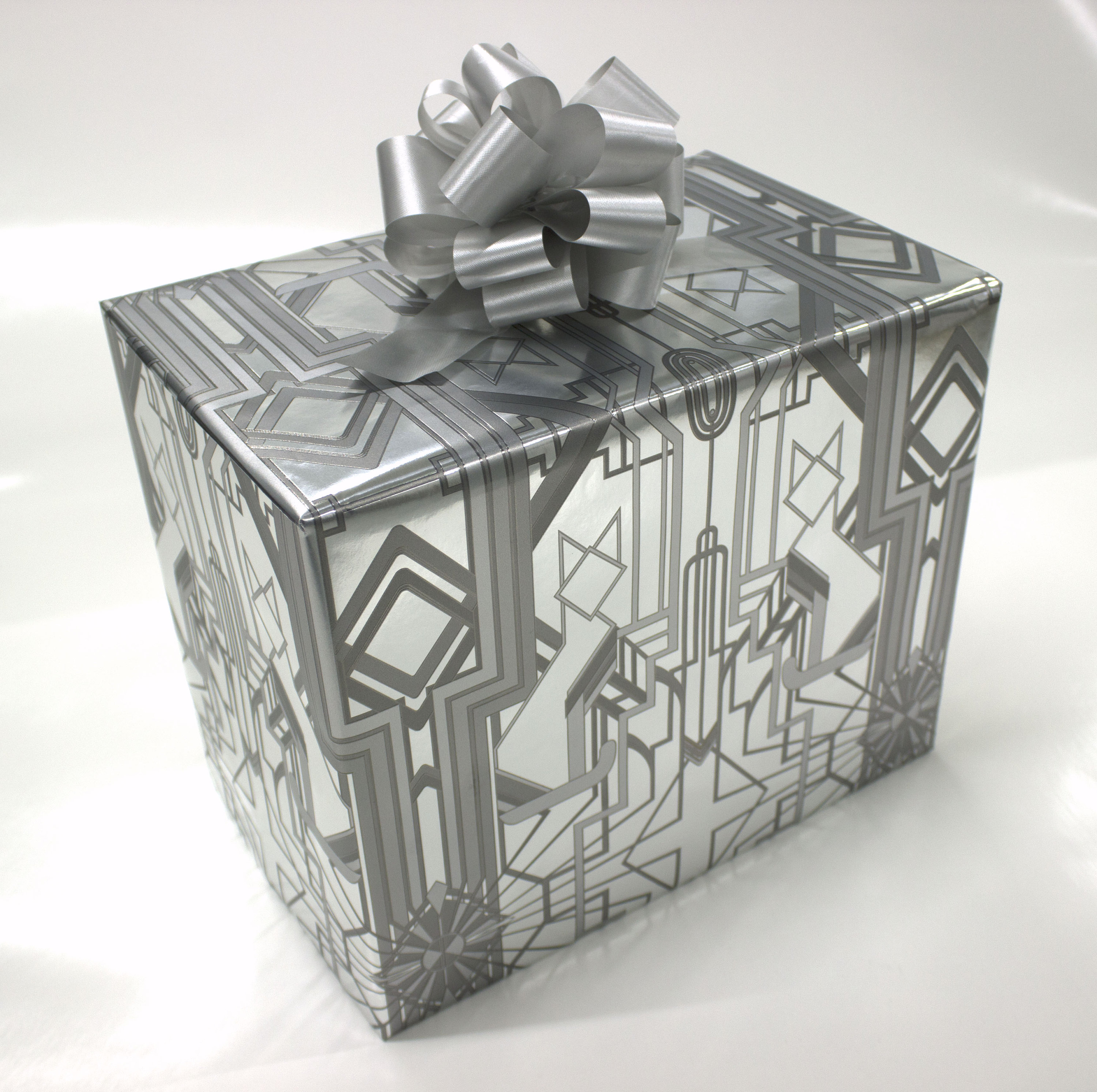 Great Catsby Metallic Silver Wrapping Paper | Etsy