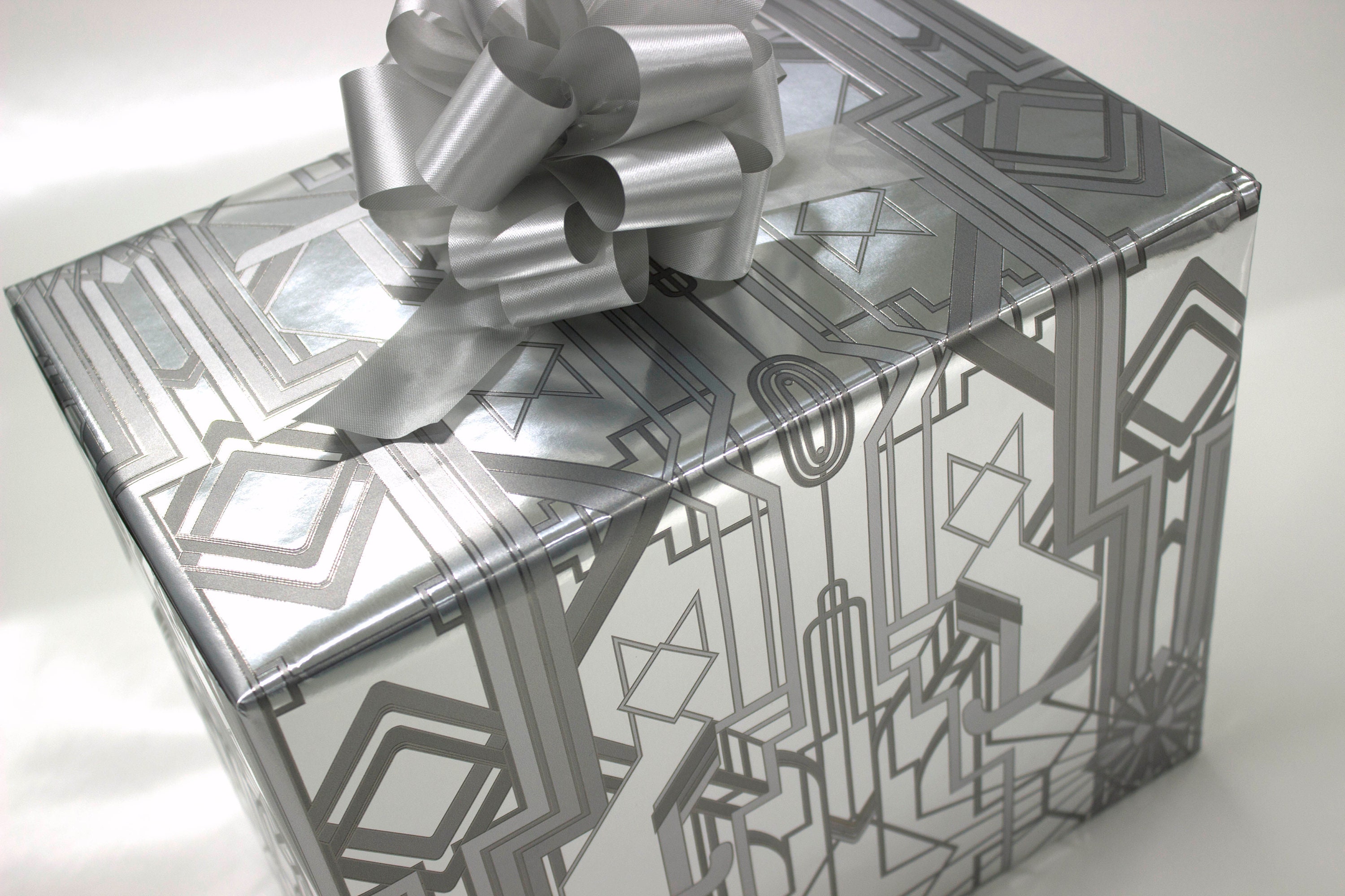 Great Catsby Metallic Silver Wrapping Paper | Etsy