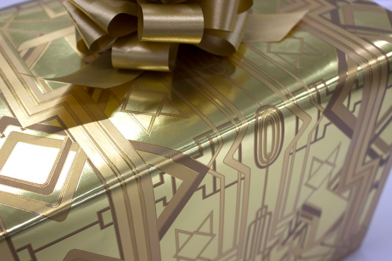 Great Catsby Metallic Gold Wrapping Paper - Etsy