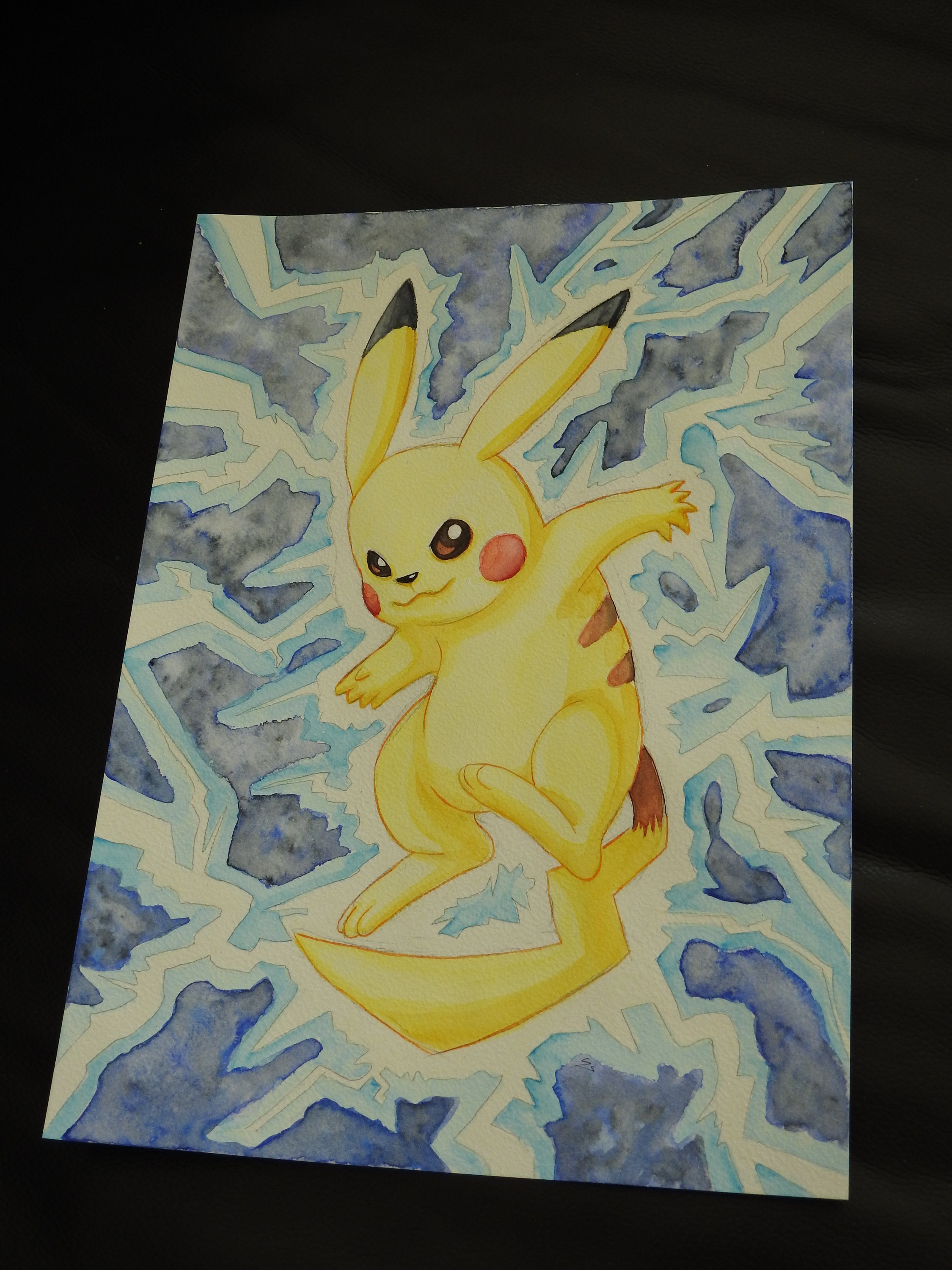 Pokémon Pikachu Watercolor Painting Pokemon Pikachu Glow in - Etsy UK
