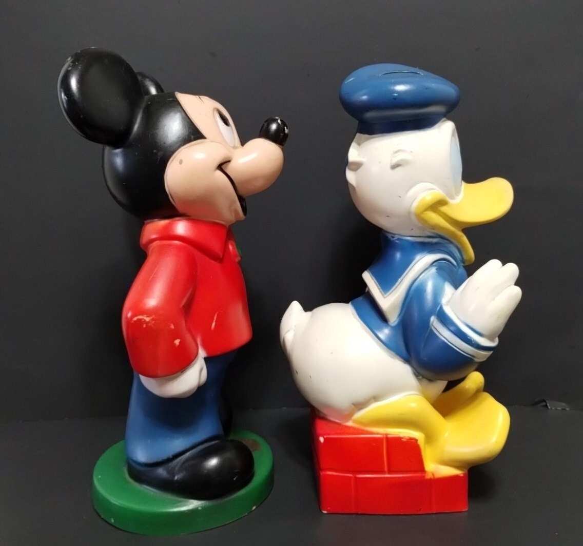 Vintage Walt Disney Coin Banks Mickey Mouse Donald Duck Lot of 2 Play ...