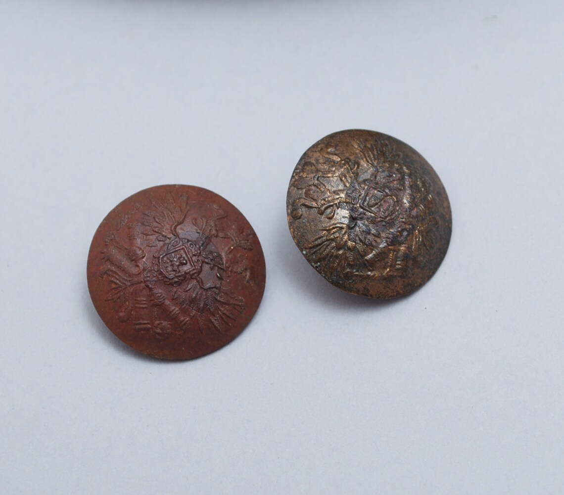 Set of 2 Antique Brass Military Uniform Buttons Original | Etsy