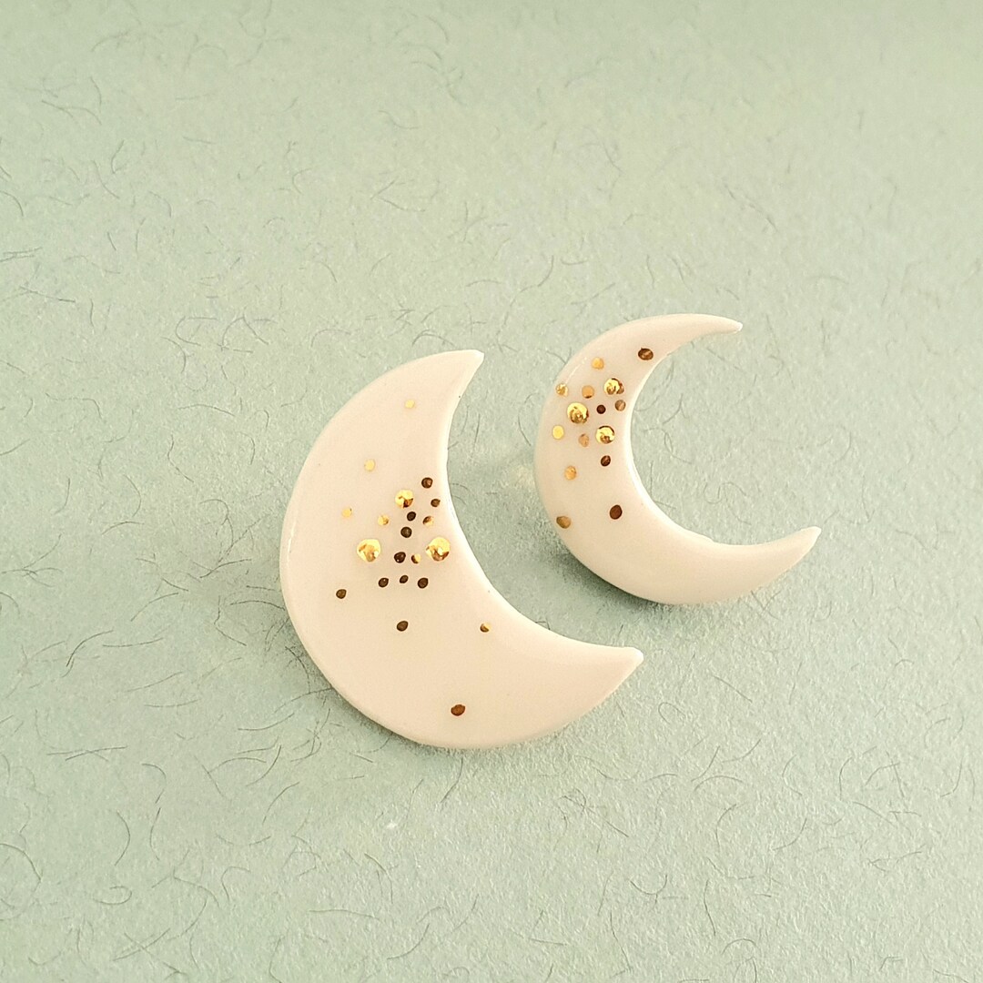 Gold Moon Brooch, Porcelain, ANNETTE (poetic Jewel) Beauty in the Woods ...