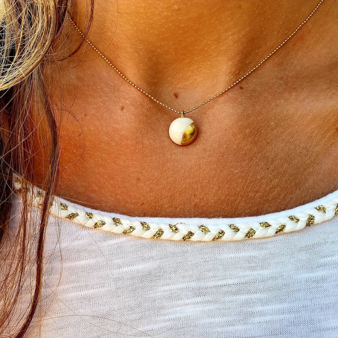 Karma Porcelain and 14k Gold Filled MARIA Necklace (choker) - Etsy