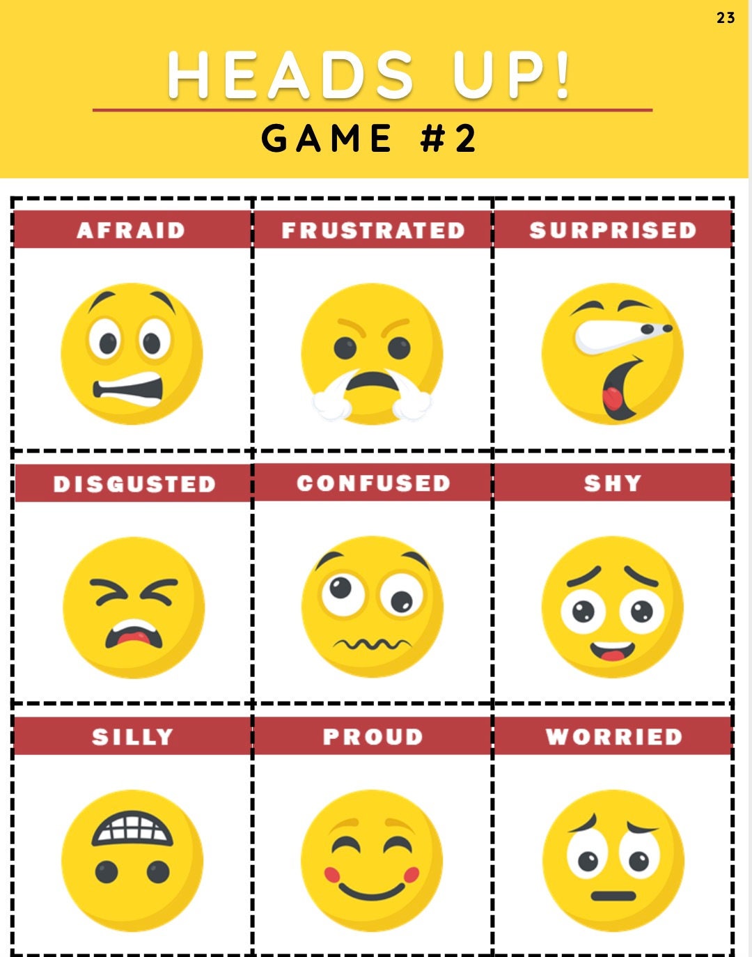 Heads Up! Emotions Game - Etsy