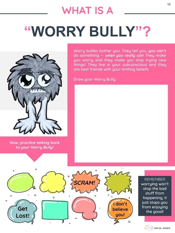 Free Printable Worry Bully Worksheet And Next Comes L, 42% OFF