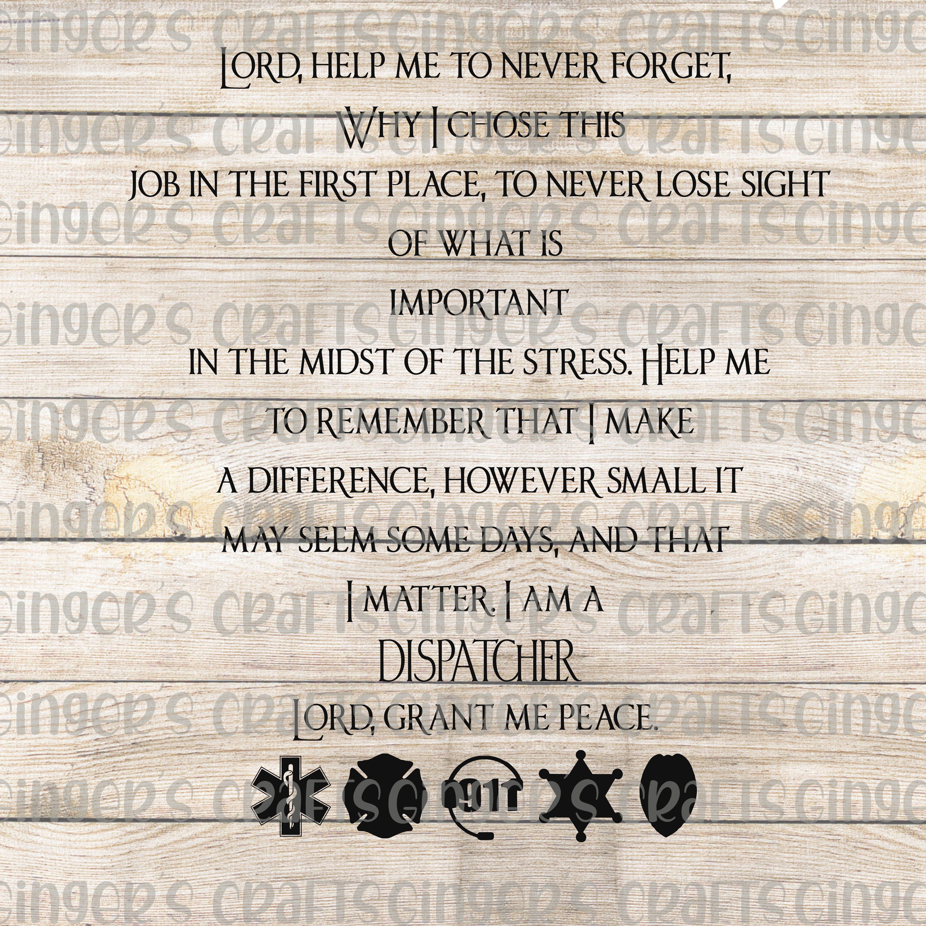 Digital Design 911 Dispatcher Prayer SVG PNG JPG - Etsy
