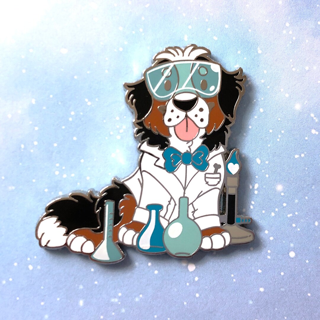 Bunsen Berner Enamel Pin: Bernese Mountain Dog, Science Pun - Etsy