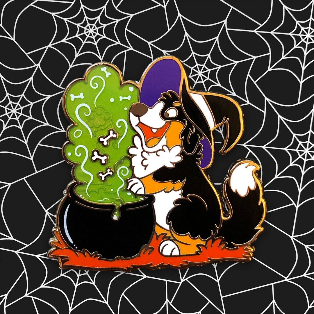 Enamel Pin: Bewitching Berner Spooky Pup Witch Dog Halloween Witchy ...