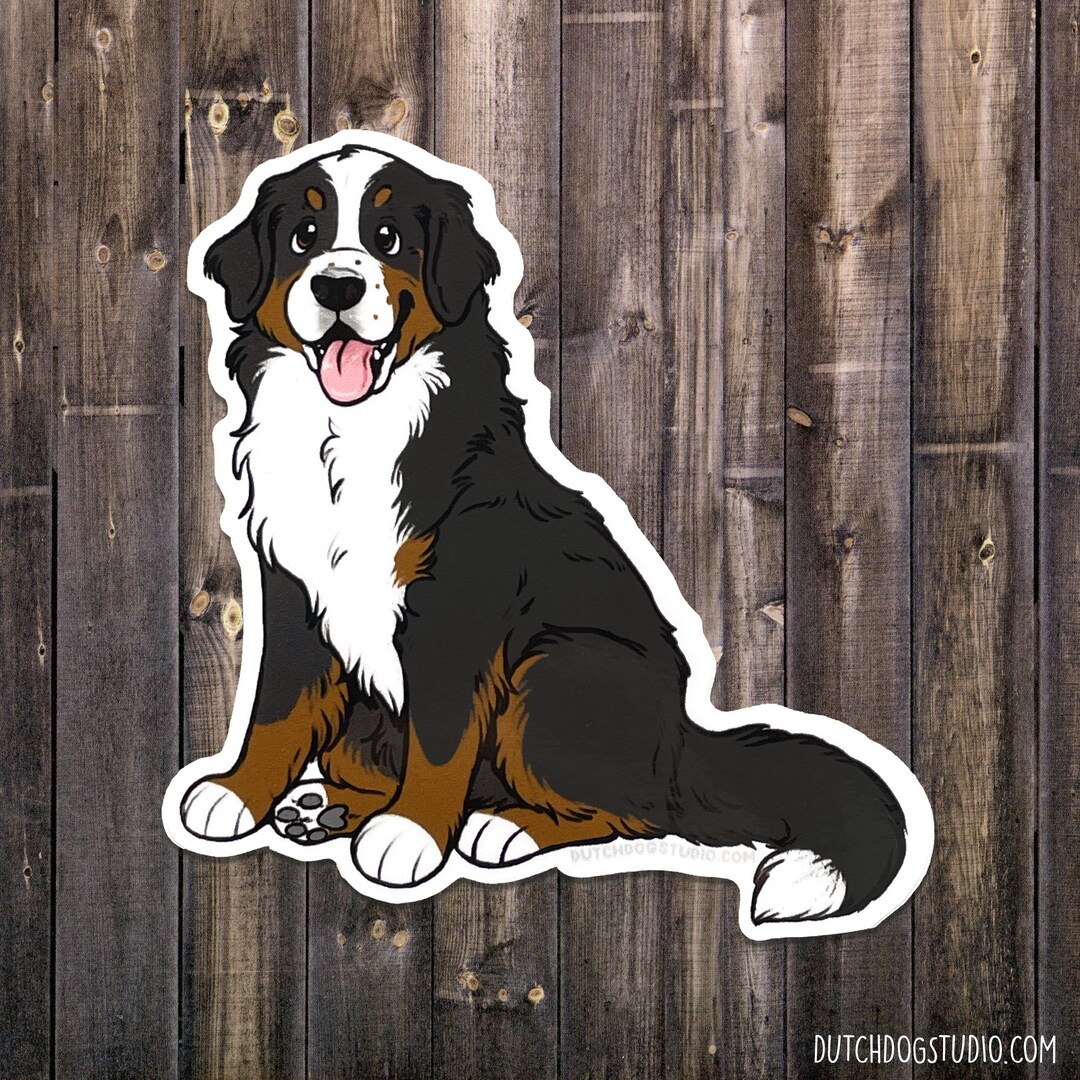 Sticker: Sitting Berner | Bernese Mountain Dog - Etsy
