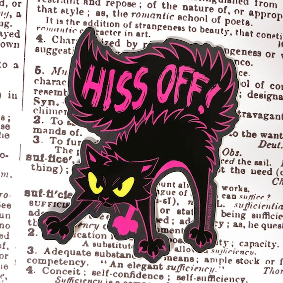 Sticker: HISS OFF Cat Vinyl Sticker - Etsy
