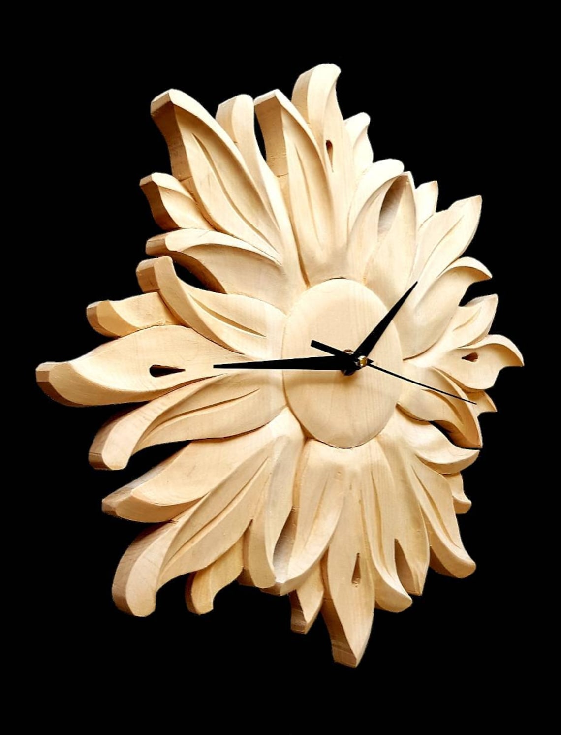Wood Clock Carving Wall Clock Abstract Clock Carving Clock - Etsy