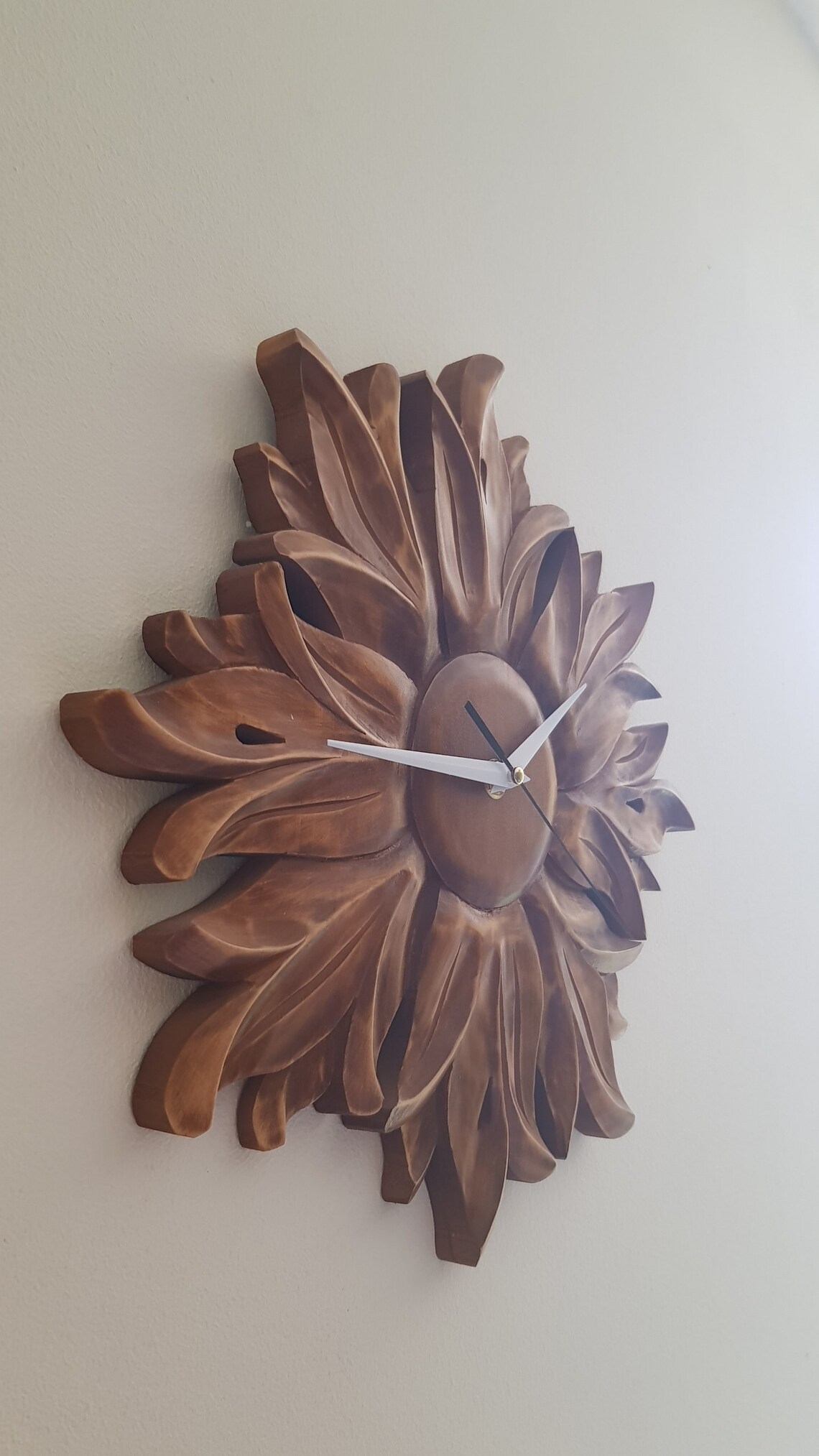 Wood Clock Carving Wall Clock Abstract Clock Carving Clock - Etsy