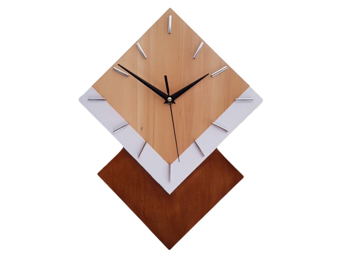 Wood Clock, Wall Clock, Abstract Clock, Designer Wooden Wall Clock ...