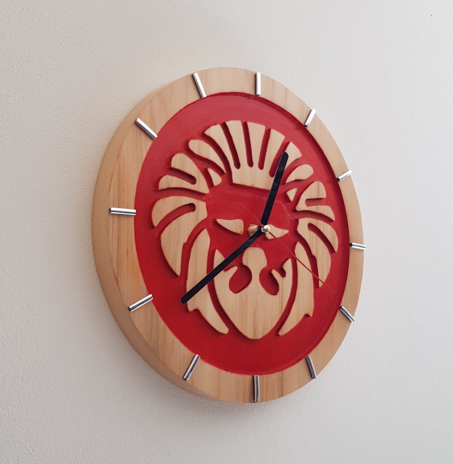 Leo Zodiac Clock Leo Sign Zodiak Sign Wood Wall Clock - Etsy