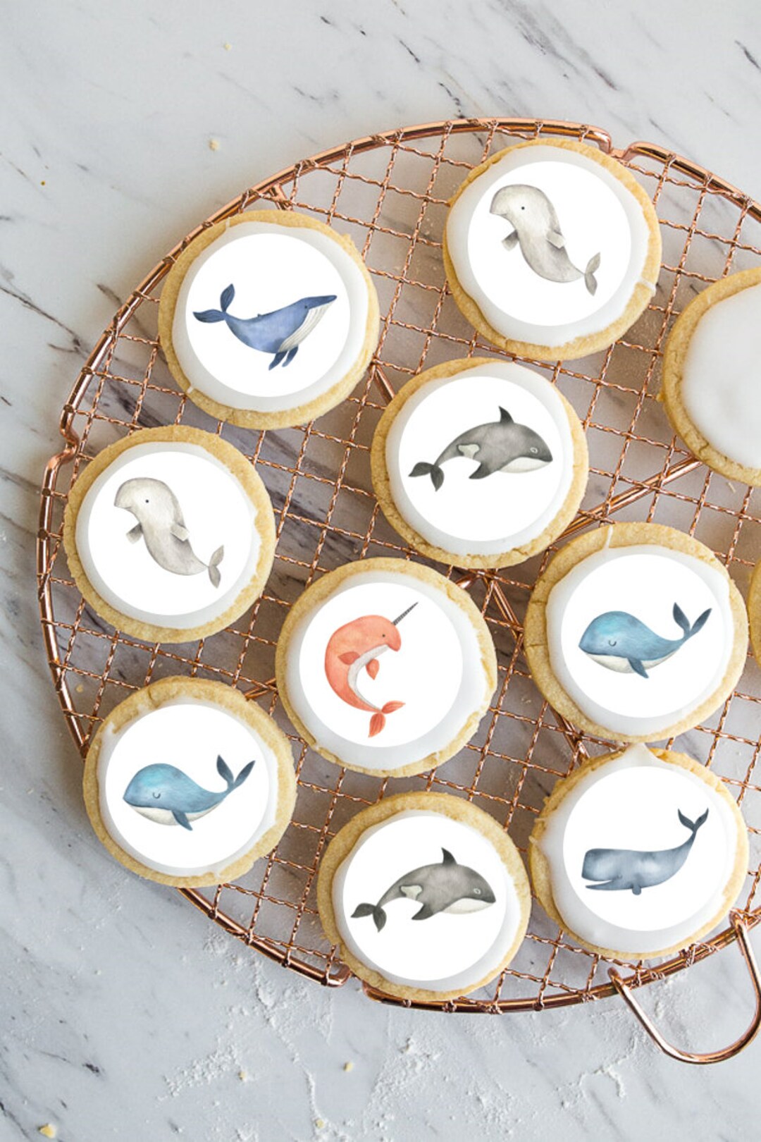 Edible Whale Cupcake Toppers, Whale Toppers, Under the Sea Cupcake ...