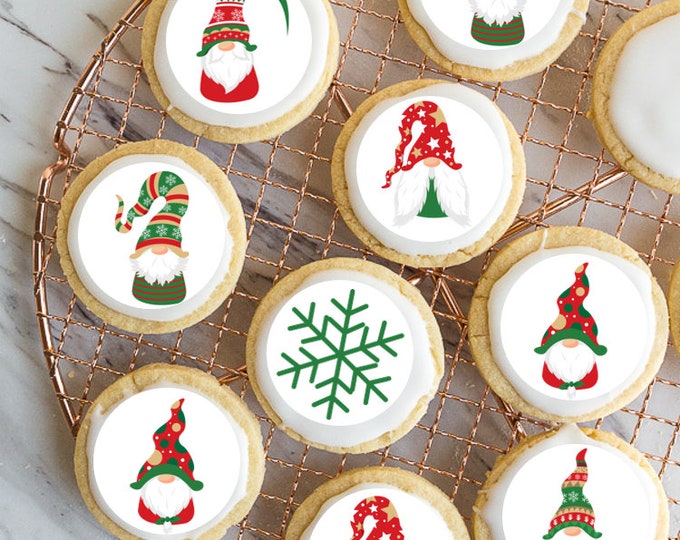 Gnomes Edible Cupcake Toppers Christmas Elf Cake Decorations - Etsy