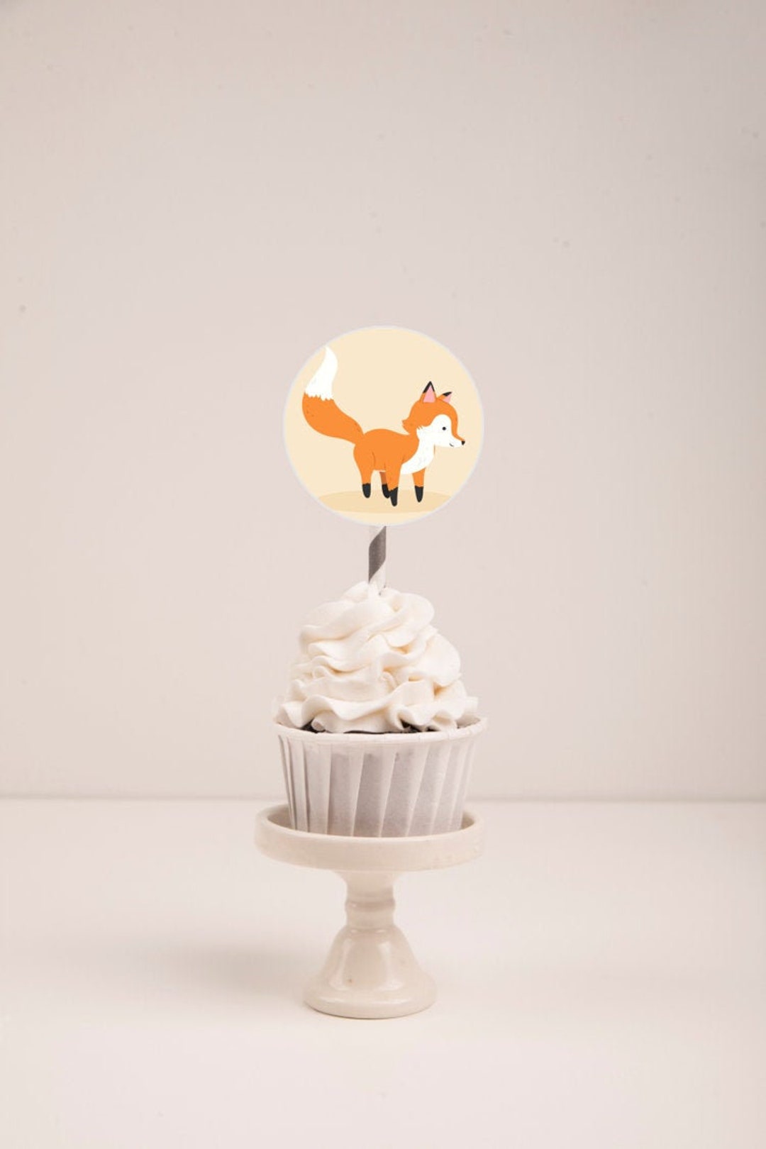 Edible Fox Cupcake Toppers, Fox Birthday Cupcake Toppers, Cupcake ...