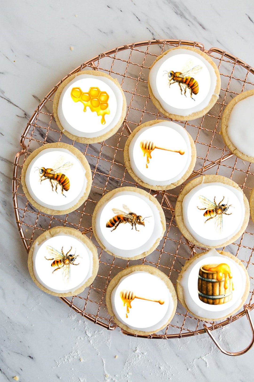 Edible Bee Cupcake Toppers, Honey Sweet Toppers, Bee Cupcake Toppers ...