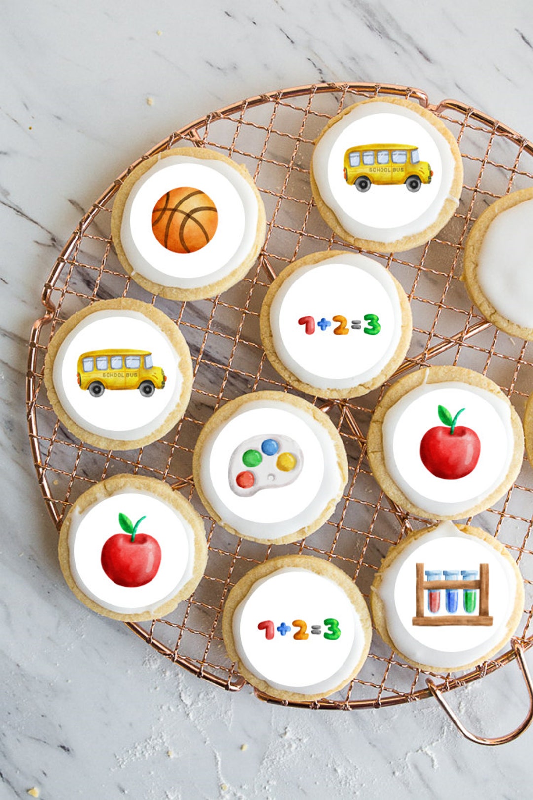 Edible Back to School Cupcake Toppers, School Toppers, Preschool ...