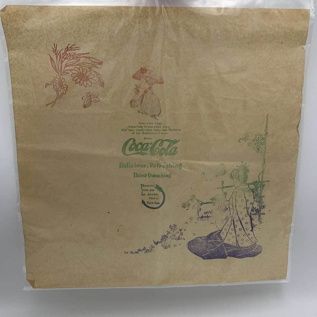 Early 1900's Coca-cola Coke Rice Paper Napkin With Asian Graphics and 5 ...