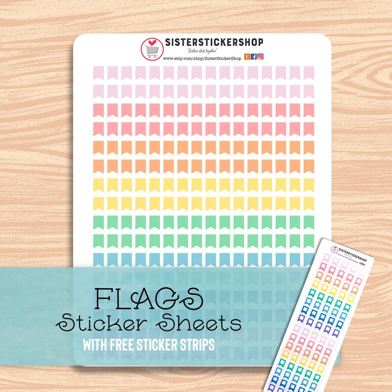BOXES FLAGS CIRCLES Sticker Sheets Bullet Journal Planner - Etsy