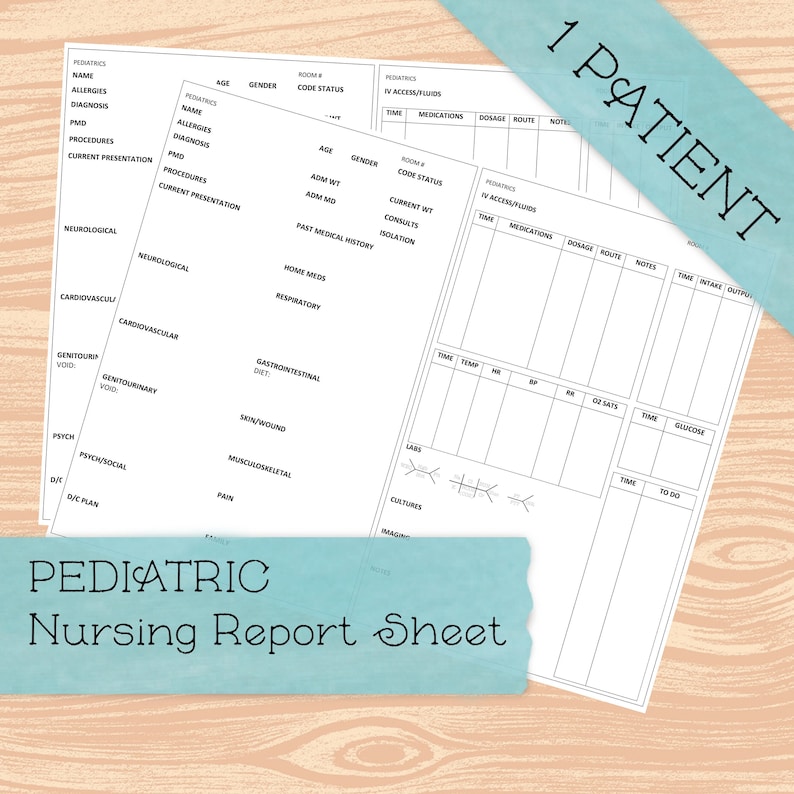 PEDIATRIC Nursing Report Sheet Template Etsy pediatric-nursing-report-sheet-template-etsy