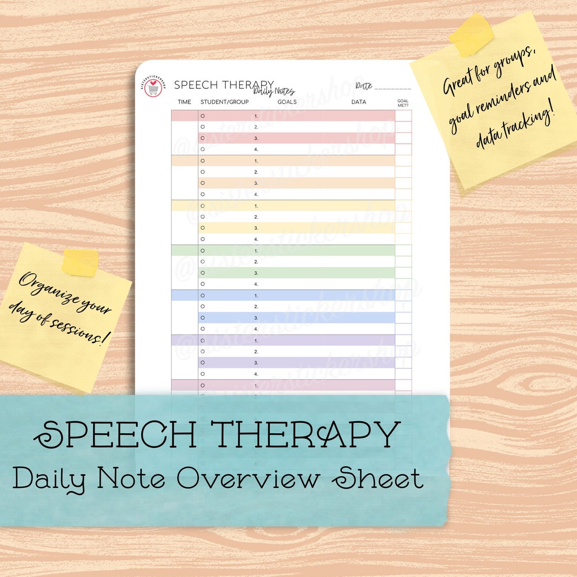 SPEECH THERAPY Daily Notes 5-sheet Bundle daily Planner - Etsy Singapore
