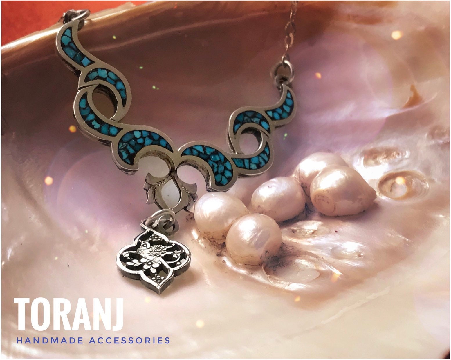 Parandeh Silver and Turquoise Necklace: Traditional Persian - Etsy