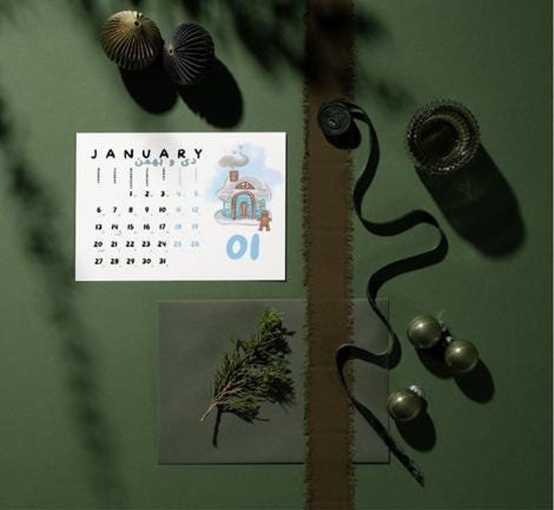 Persian- Gregorian Calendar 2025 in English and Persian - Digital ...