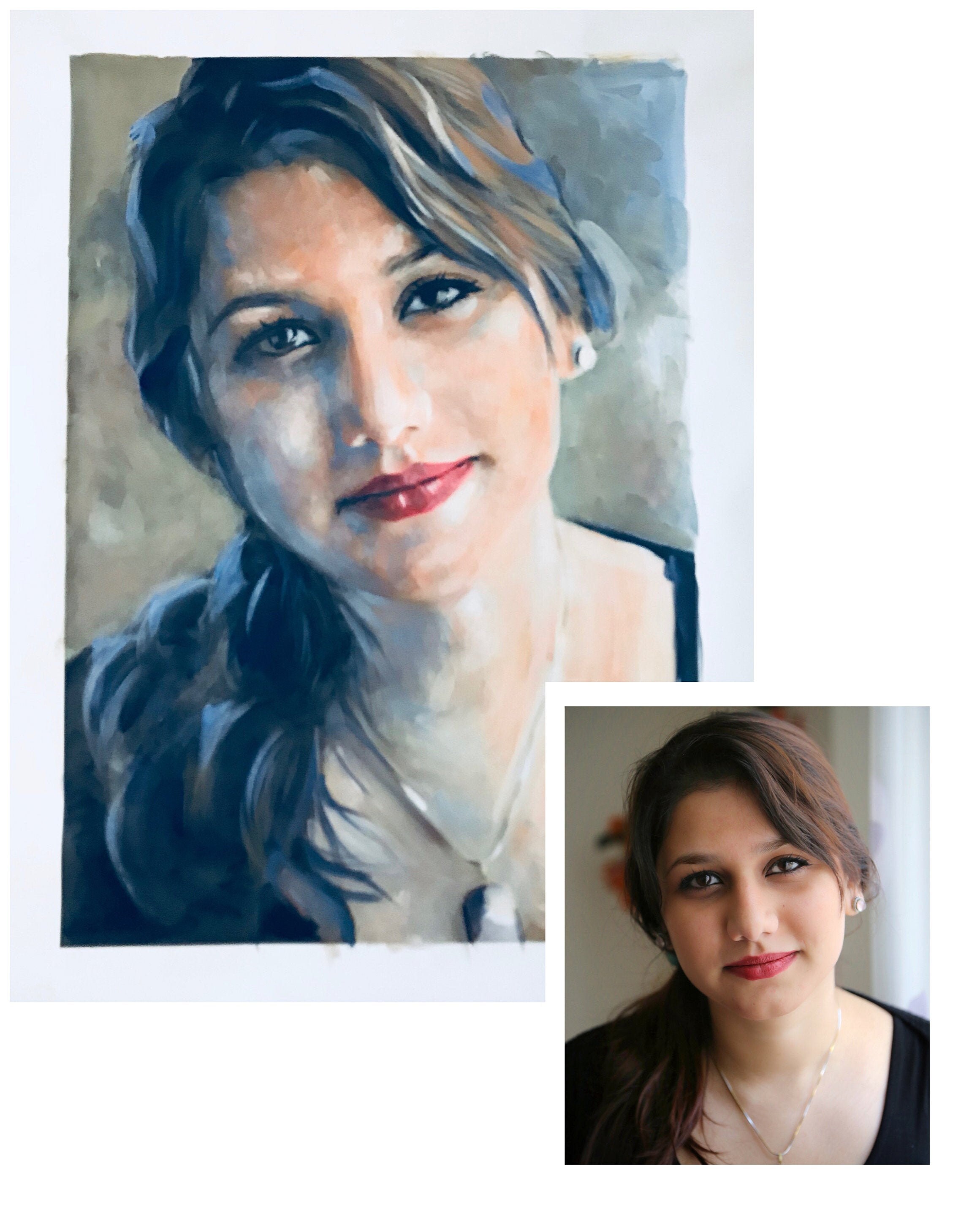 Digital Custom Hand-painted Portrait From Photo - Etsy