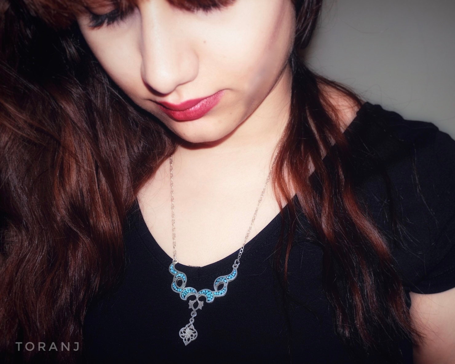 Parandeh Silver and Turquoise Necklace: Traditional Persian - Etsy