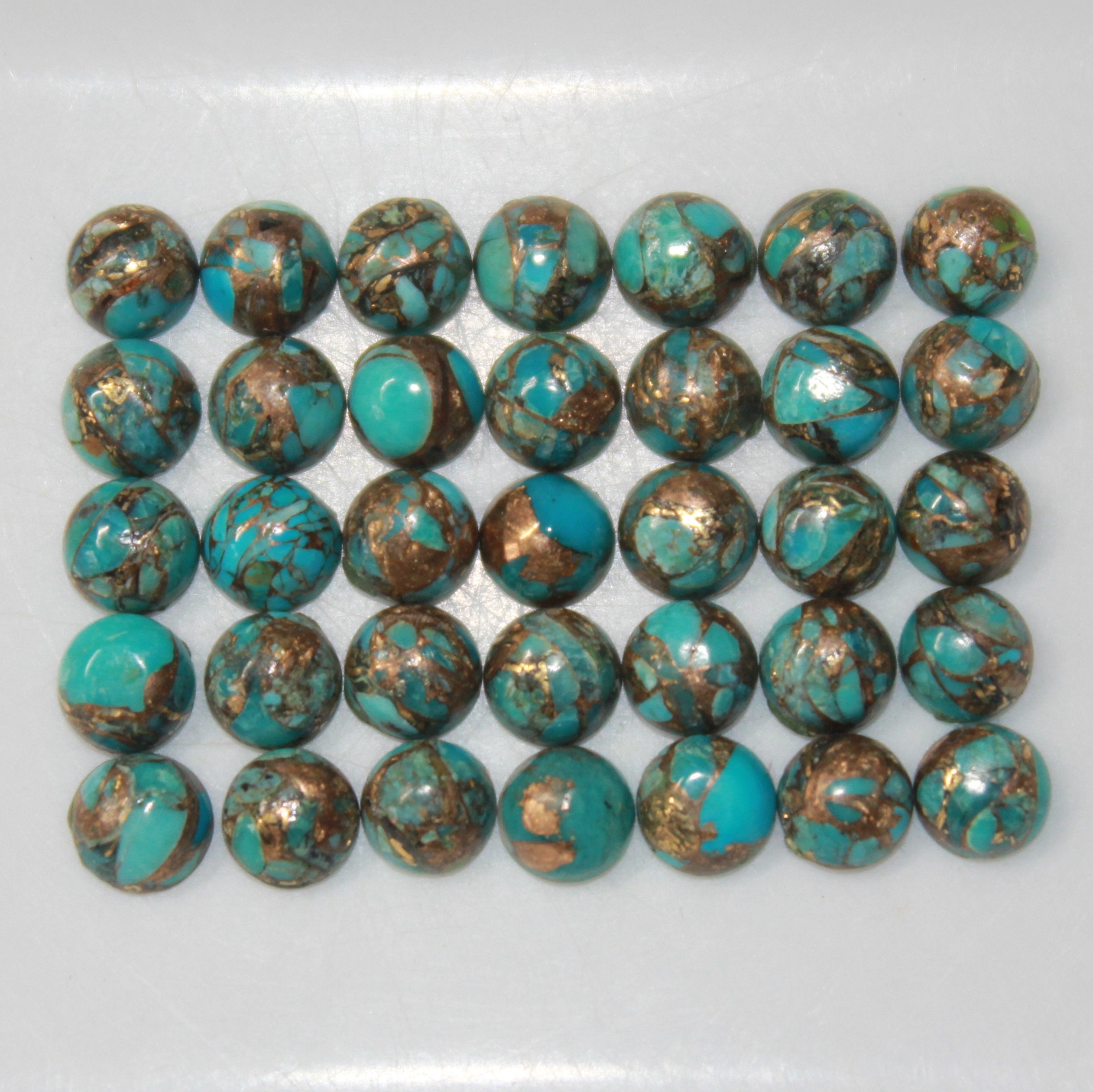 Blue Copper Turquoise Round Cabochon 3mm, 4mm, 5mm, 6mm, 8mm, 10mm ...