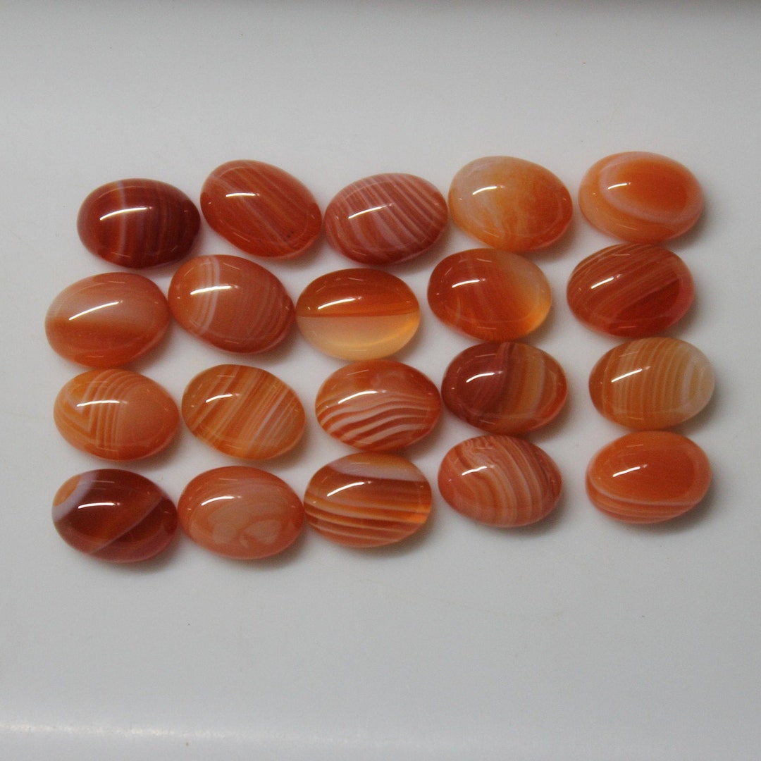 Red Banded Agate 8x6mm, 10x8mm, 12x10mm, 14x10mm & 16x12mm Oval ...