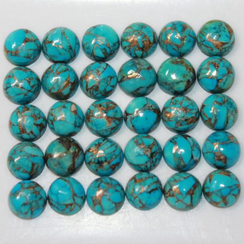 Blue Copper Turquoise Round Cabochon 3mm 4mm 5mm 6mm 8mm - Etsy