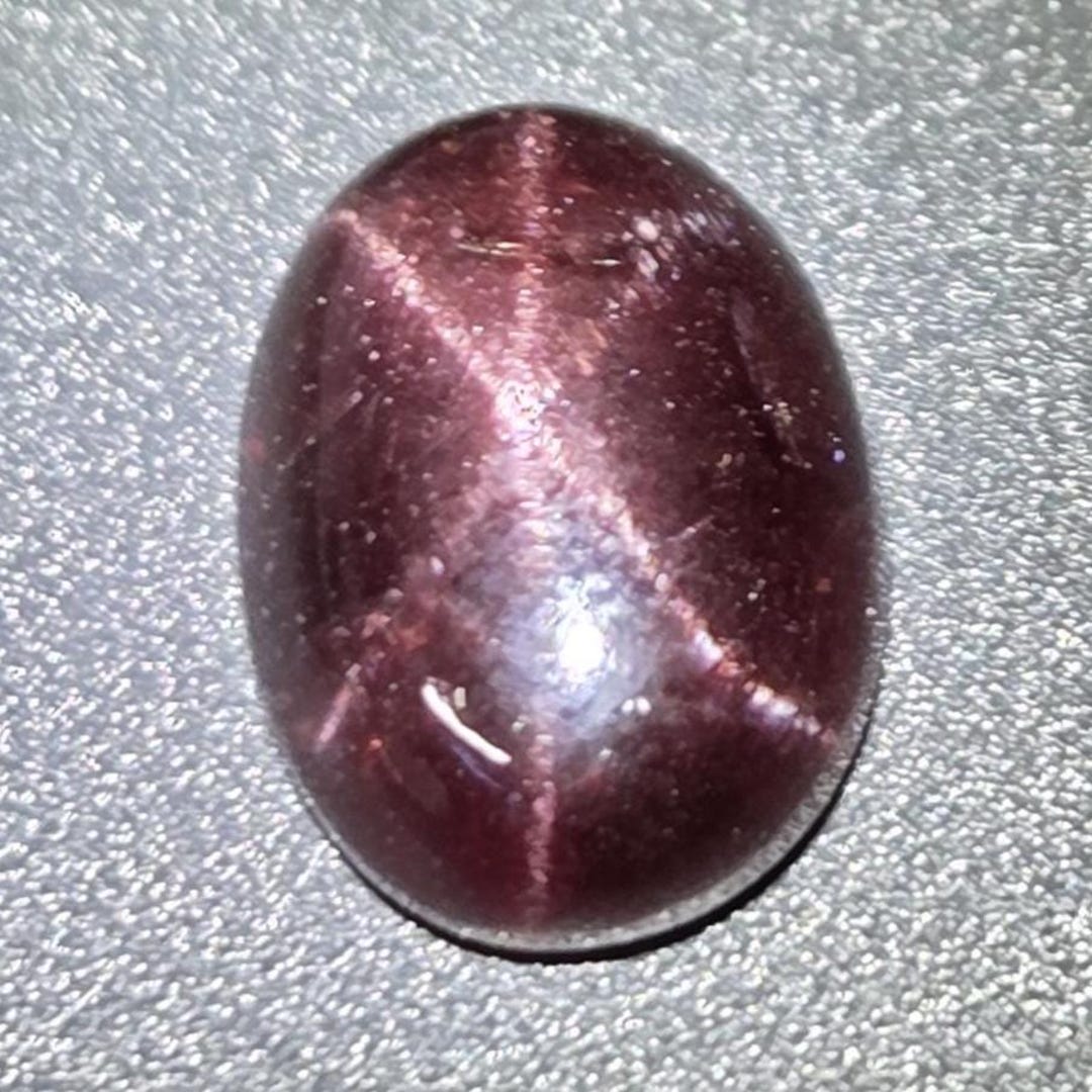 Six Ray Star Garnet 18x13mm Flat Back Oval Cabochon 18.75 Carat Loose ...