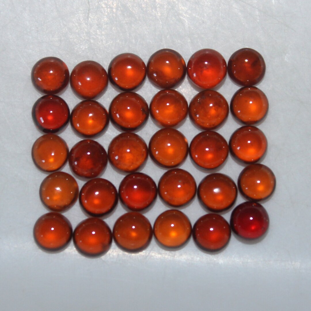 Hessonite Garnet 4mm, 5mm, 6mm, 8mm & 10mm Round Cabochon Loose ...