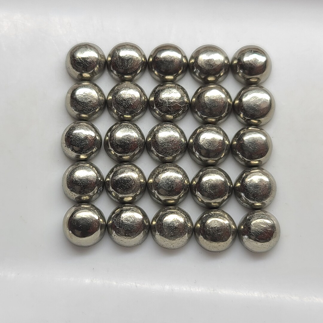 Pyrite 4mm, 5mm, 6mm, 8mm, 10mm & 12mm Flat Back Round Cabochon Loose ...
